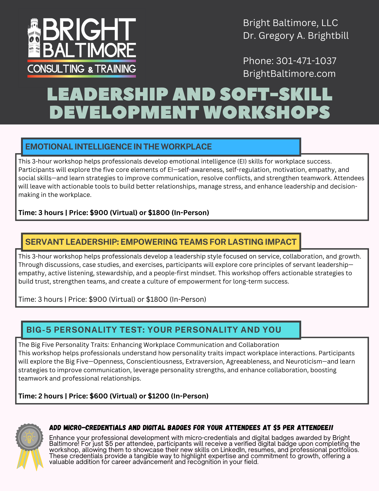 Leadership Development – Bright Baltimore Consulting & Training
